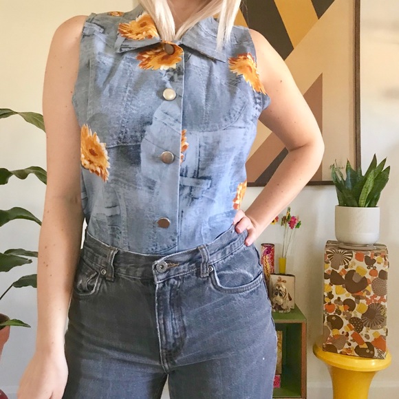 Vintage | Pants & Jumpsuits | Vintage 9s 2 Piece Matching Set Faux ...